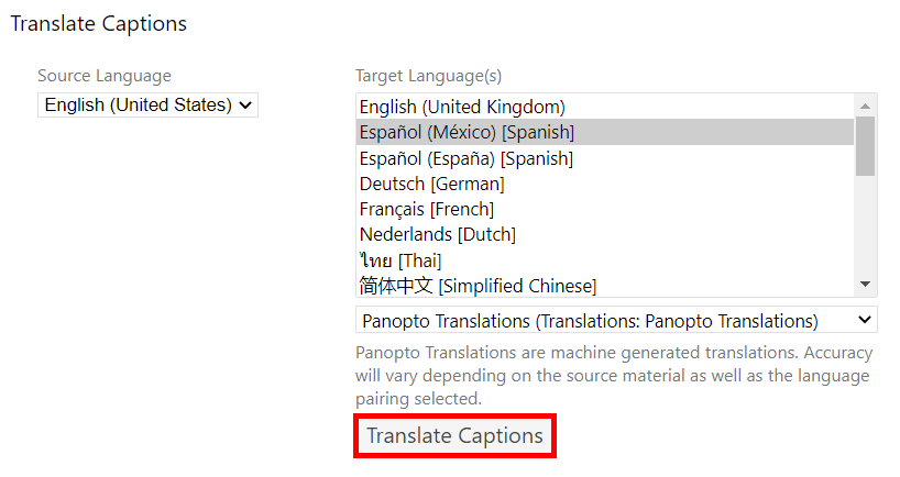 How to Request Translated Captions